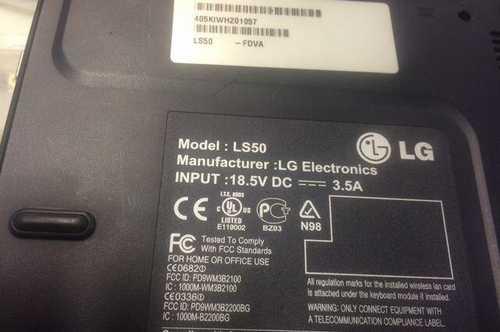Древний ноут lg ls50