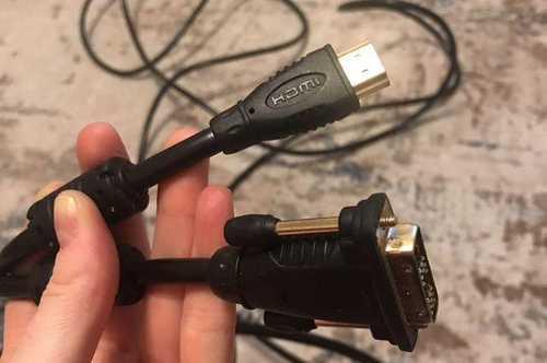 Кабель шнур hdmi-dvi 5 метров новый