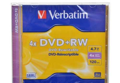 Диск DVD+RW Verbatim 4.7Gb 4x Slim Box (1 штук)