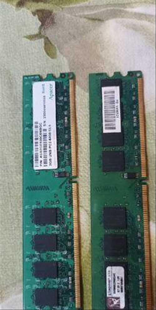 Оперативная память ddr2, 2 плашки по 2гб, 2x2