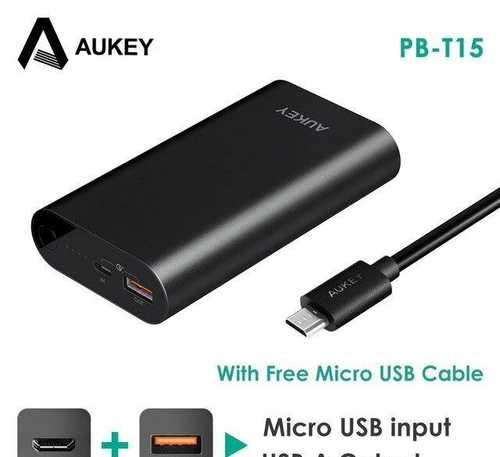 Внешний аккумулятор Aukey 10050mAh QC 3.0 (PB-T15)