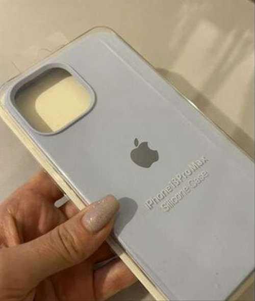 Чехол silicone case на iPhone13pro голубой