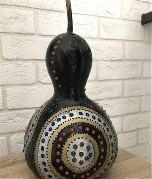 Декоративная лампа (абажур) ручной работы из тыквы