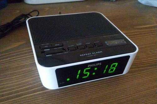 Часы радио будильник philips aj3112