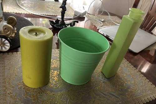 Комплект икеа кашпо ваза свеча