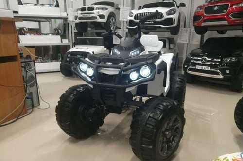 Детский квадроцикл Grizzly ATV 4WD White 12V с пул