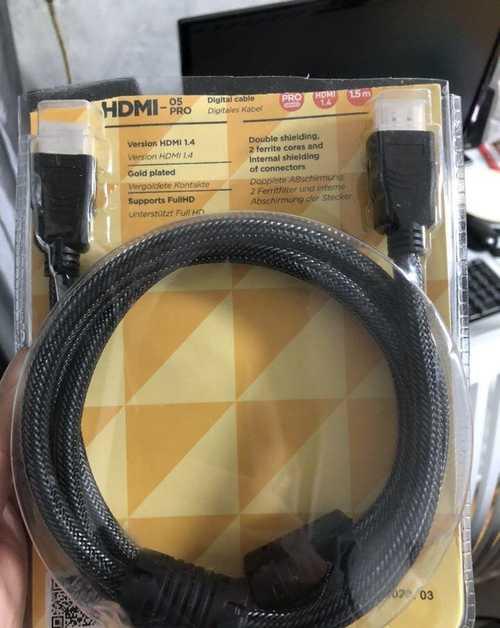 Кабель hdmi to hdmi 1,5м версии 1,4