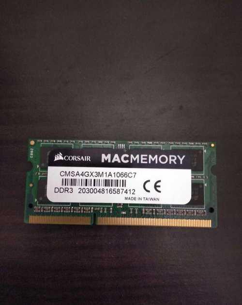 Оперативная память Corsair sodimm DDR3 4 gb 1066 m