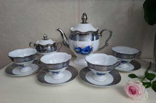 Чайный сервис в Английском стиле Серебро и Розы
