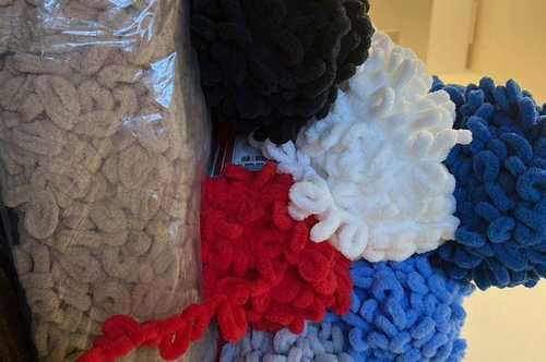 Пряжа alize puffy fine черная белая и другие