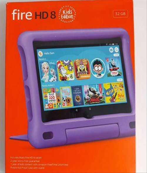 Планшет amazon fire hd 8 kids purple