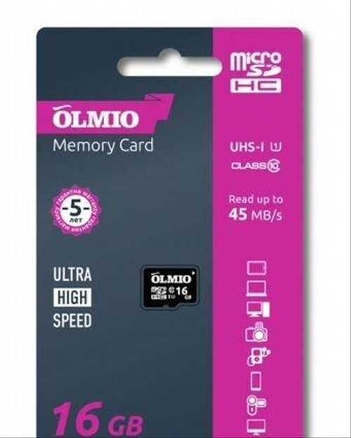 Карта памяти Olmio 16 гб microSD Class10 Новая