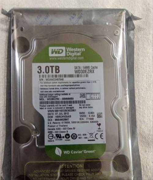 Жесткий диск 3 Tb WD Green (WD30ezrx)