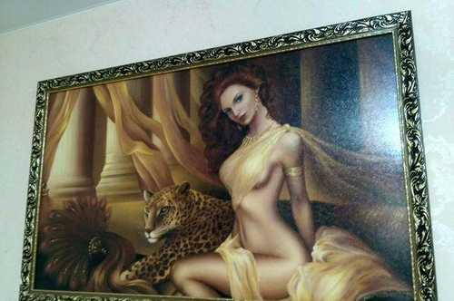 Картина гобелен "Девушка во дворце" 60х100 см