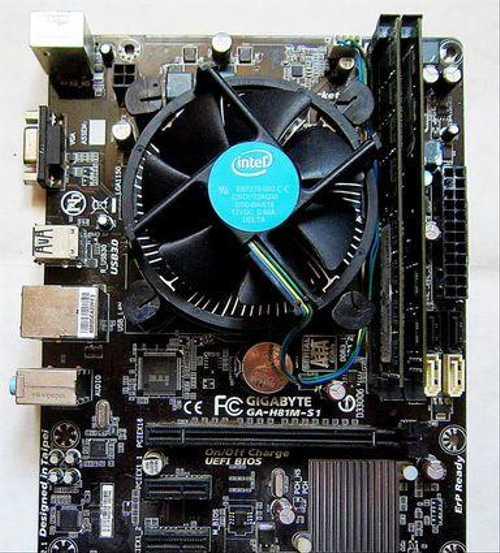 GA-H81M-S1.с.1150.uefi bios+Intel Core i5-4690+4Гб