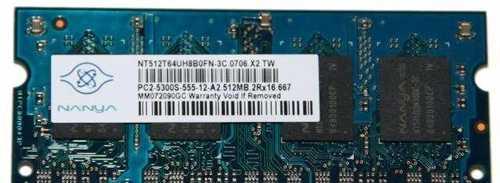 Оперативная память Nanya PC2-5300S-555 (512 X 2) M