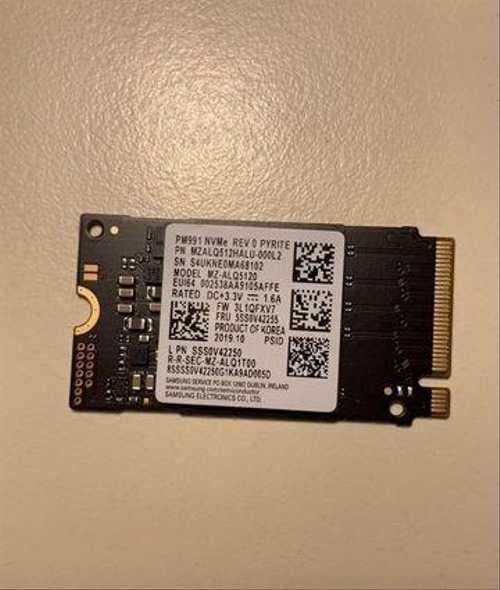 SSD Samsung PM991 512Gb M.2 mzalq512halu-000L2