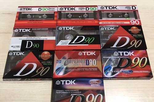 Аудиокассеты TDK D90 коллекция 1982-1999 годы новы