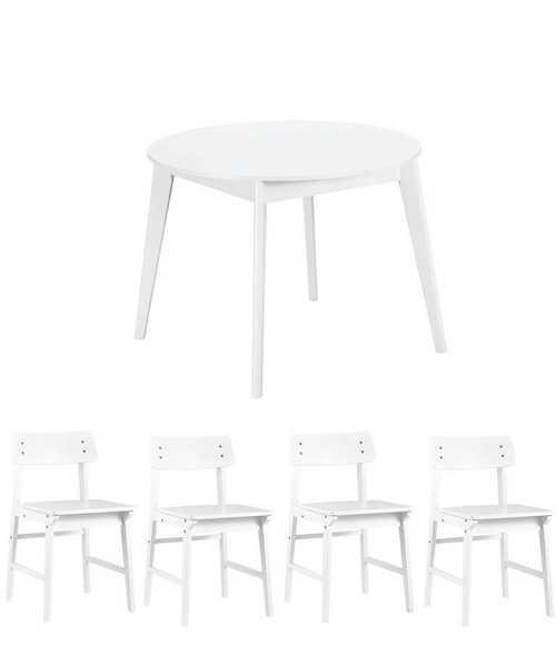 Обеденная группа стол Rondo белый, стулья Oden Woo