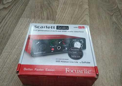 Focusrite Scarlet solo 2nd gen Внешняя звуковая ка