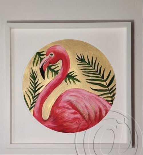 Картина для интерьера "Фламинго" акрил