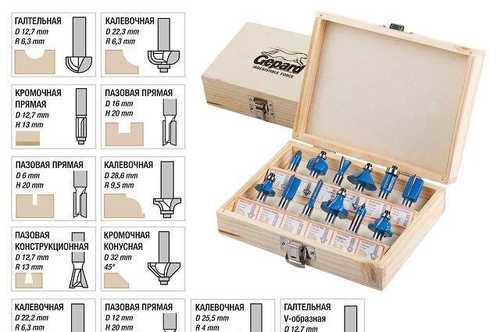 Набор фрез 8мм 12шт. gepard (GP2300-08)