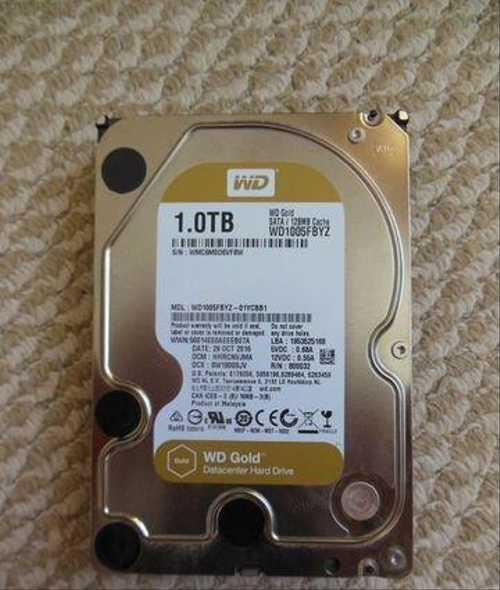Продам HDD WD Gold (WD1005fbyz) 1трб. 3.5 SATA III