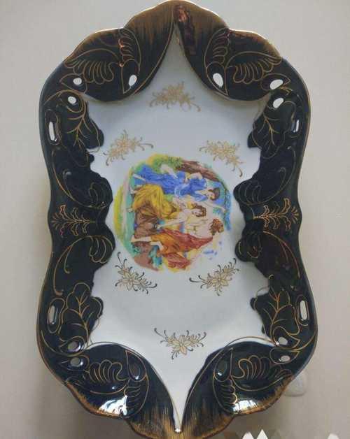Блюдо фарфоровое, кобальт