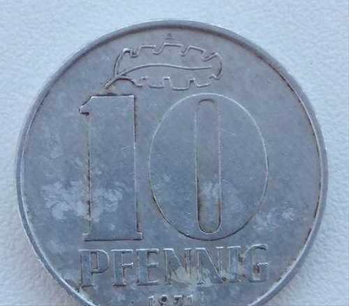 10 Pfennig 1971 гдр немецкая монета