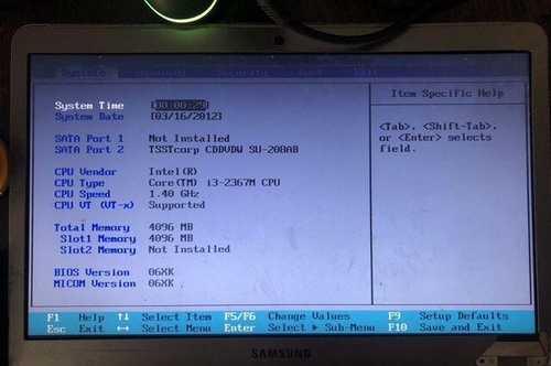Ноутбук Samsung 530U по запчастям