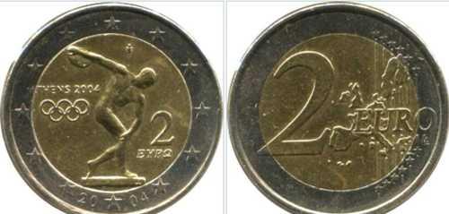 2 евро Летние Олимпийские игры Афины 2004