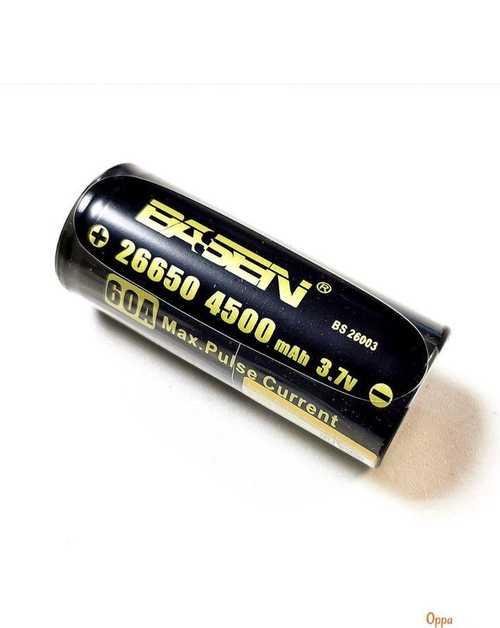 Высокотоковый аккумулятор 26650 Basen 4500mAh, 60A