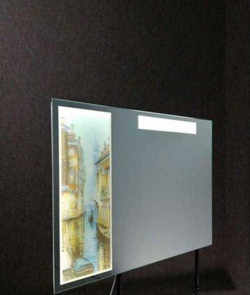 Зеркало с led подсветкой и рисунком 800х600