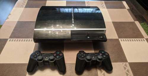 PlayStation 3 (750Gb) + 2 геймпада, 27 игр