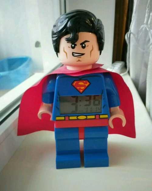 Часы будильник Lego Superman