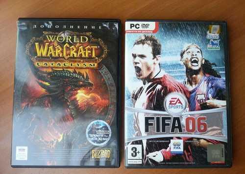 Коробки от игры World WarCraft, fifa