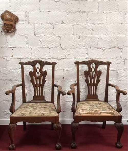 Старинное кресло 19 век Чиппендель