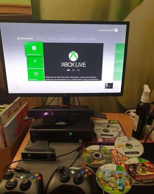 Xbox 360 500гб+24" Ips LG монитор