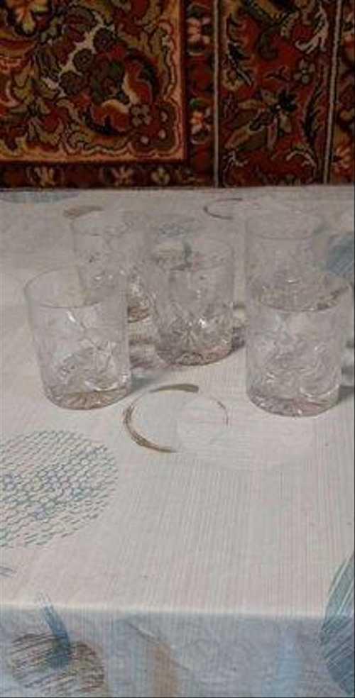 Хрустальные стаканы Чехословакия 5шт