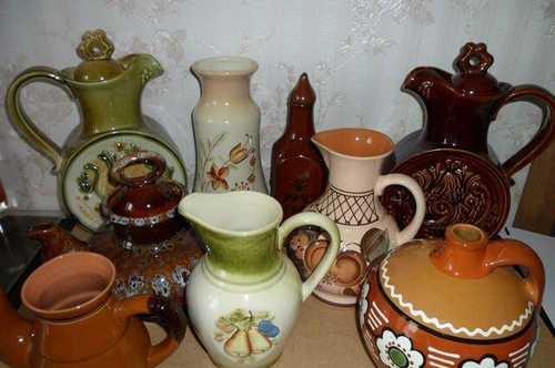Кувшины, вазы, чайники, бутылка СССР