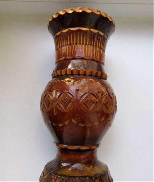 Винтажная деревянная (резьба) ваза СССР