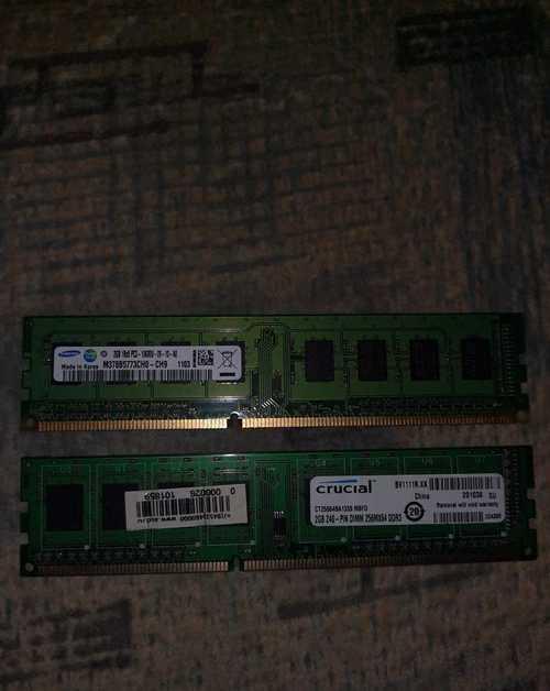 Опер. память DDR3, Samsung&Cruical 2GB