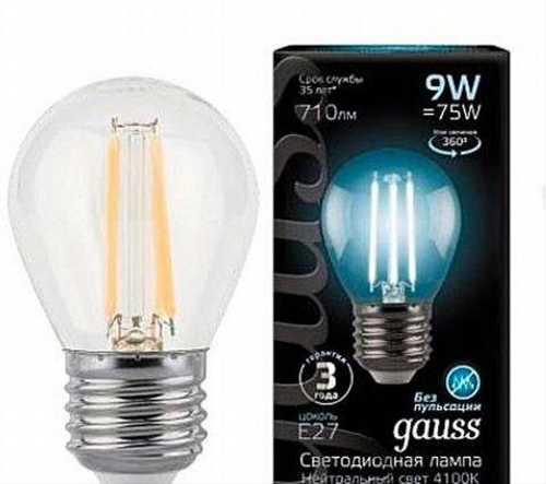 Светодиодная лампа Gauss Black Filament LED Globe E27 9W 4100K 105802209