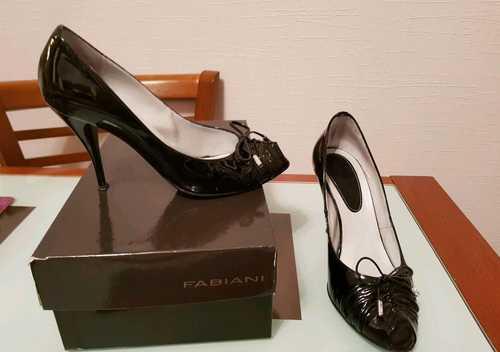 Новые Туфли Fabiani, Италия, черные, кож, лак 36 р