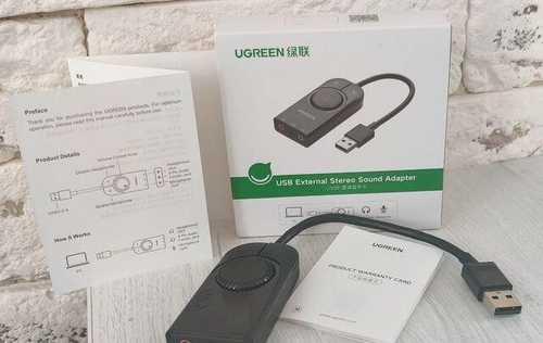 Внешняя звуковая карта Ugreen USB аудио интерфейс