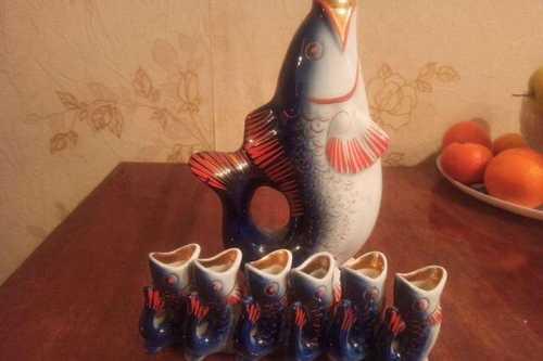 Фарфоровые статуэтки рыбки СССР