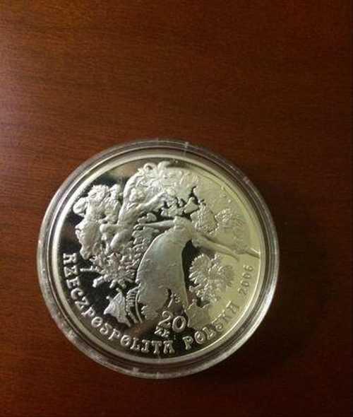 Серебряная монета 20 злотых