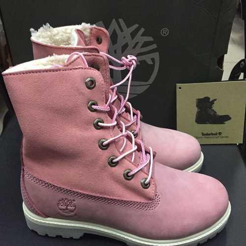 Timberland розовые с отворотом все размеры