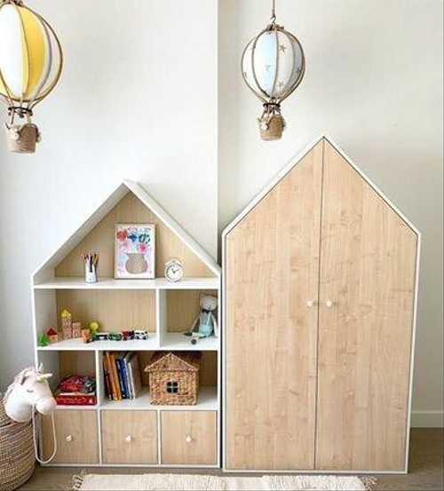 Шкаф и стеллаж в детскую, детский шкаф домик