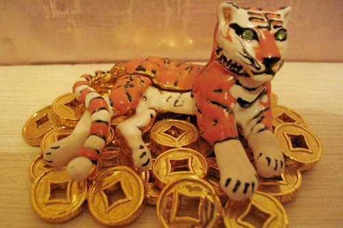 Шкатулка Тигр на деньгах